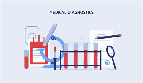 Equipo Médico De Diagnóstico De Sangre Pancarta Plana De Dibujos