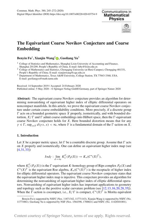 the equivariant coarse novikov conjecture and coarse embedding