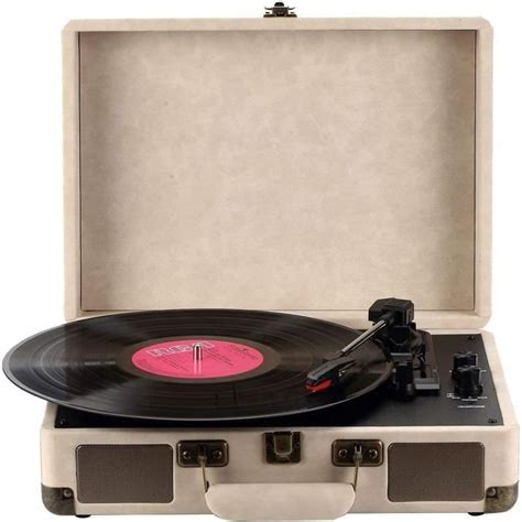 Tourne Disque Rétro Platine Vinyle À Dents Avec Haut Parleurs Stéréo