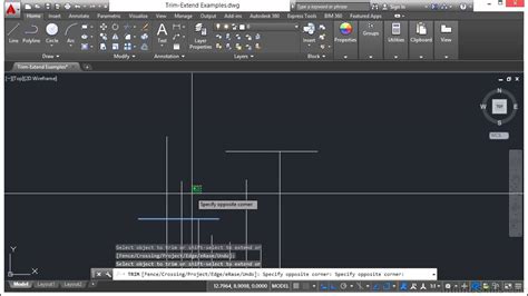 Autocad Training Video Tutorial Trim And Extend Lines Youtube