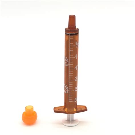 3ml Amber Disposable Oral Dose Dispensing Syringe With Cap China Oral