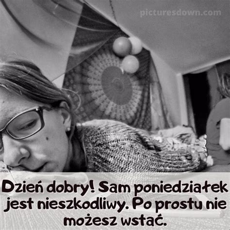 Kartka dzień dobry w poniedziałek śmieszne Dziewczyna w okularach