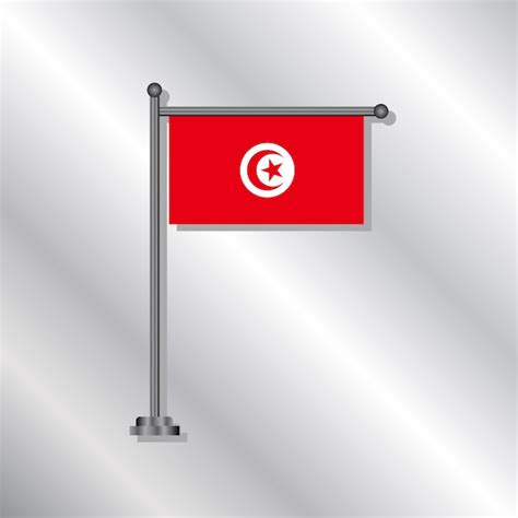 Ilustração do modelo de bandeira da tunísia Vetor Premium