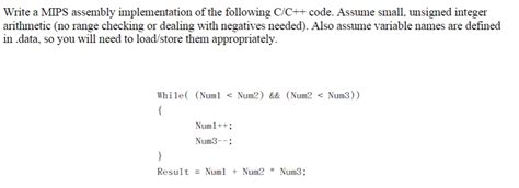 solved write a mips assembly implementation of the following
