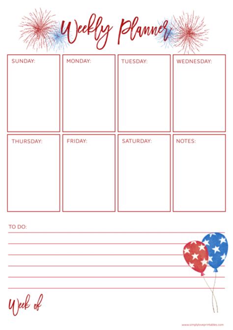 Free Printable July Planner Pages Simply Love Printables