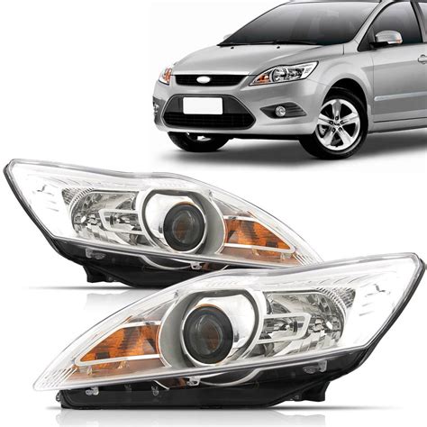 Farol Focus 2009 2010 2011 2012 2013 Foco Duplo Cromado Projetor