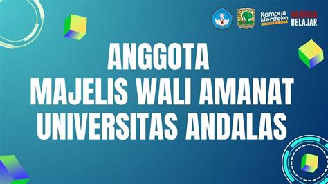 Anggota Majelis Wali Amanat MWA Universitas Andalas 2023 YouTube