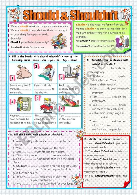 Should Shouldn T B W And Key Included Fully Editable Esl