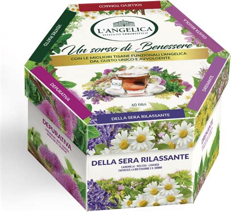 L Angelica Cofanetto 60 Filtri Assortiti Di Tisane A Caldo Con Tisana