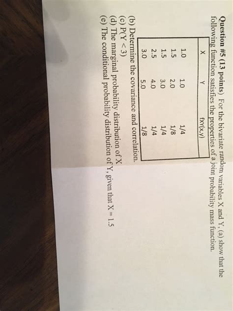 solved for the bivariate random variables x and y show that