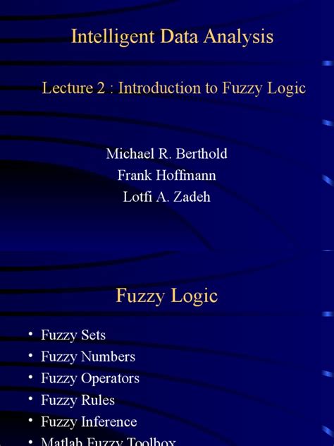 fuzzy logic overview fuzzy logic mathematical analysis