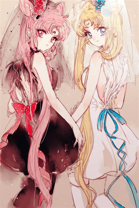 Tsukino Usagi Chibi Usa Princess Serenity And Black Lady Bishoujo