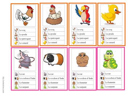 Jeu de 7 Familles Les Animaux Fich Français FLE fiches pedagogiques