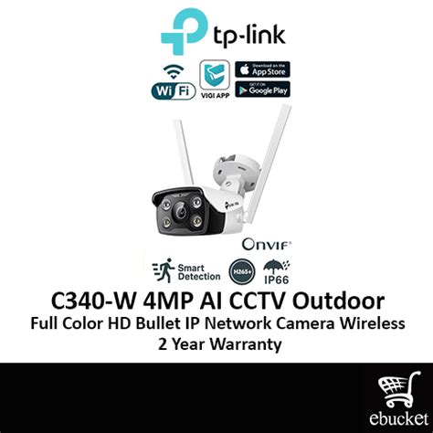 TP Link 4MP AI CCTV VIGI C340 C340 W Outdoor Full Color Ultra HD