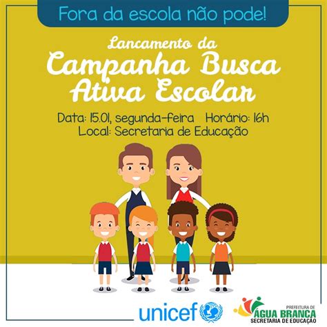 Prefeitura De Gua Branca Lan A Programa De Busca Ativa Escolar