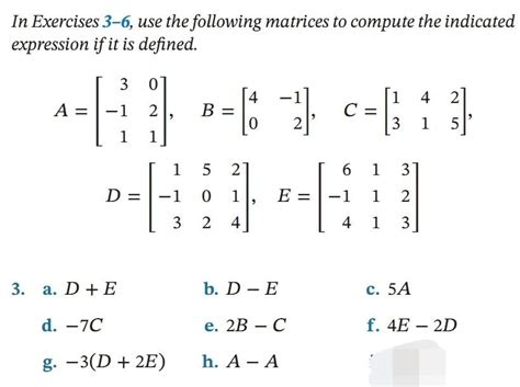 [solved] in exercises 3 6 use the following matr