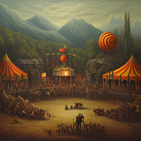 Terror Circus Landscape Oil Painting Arthub Ai