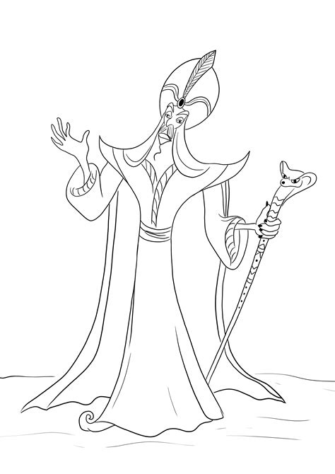 Colorare Gratuit Excelent A Lui Jafar De La Aladdin Care Poate Fi