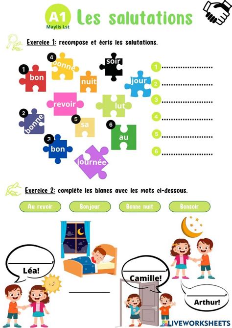 Pdf Online Activity Les Salutations Fle Activit S De Fran Ais