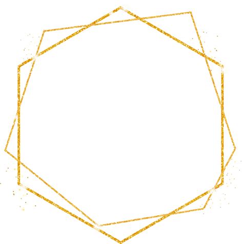 Marco Hexagonal Dorado Png Full Hd Png