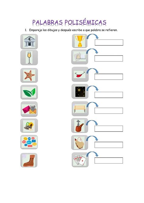 Ejercicio interactivo de Palabras polisémicas para Tercero de primaria