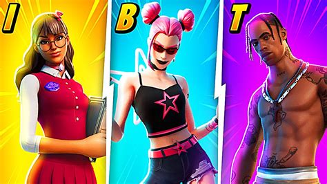 A SKIN MAIS TRYHARD DE CADA LETRA FORTNITE Sweaty Skins YouTube