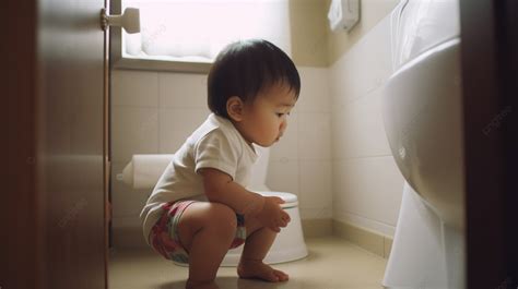 Fondo El Niño Está Mirando El Baño Fondo Problemas De Orina En Los