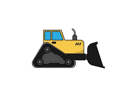 Bulldozer Heavy Vehicle Hand Drawn Sketch Illustration Vector 3603819