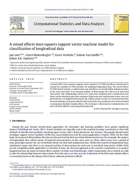 pdf a mixed effects least squares support vector machine model for classification of