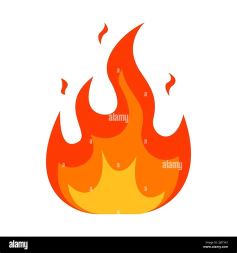 Icono de llama de fuego Símbolo de color de hoguera Vector aislado