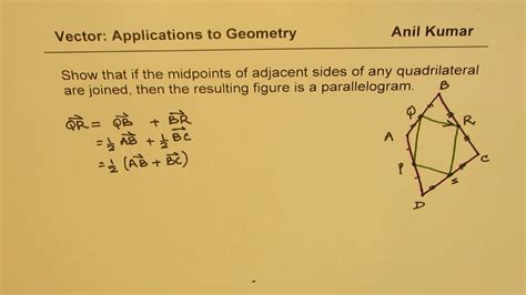 Vectors Prove That The Midpoints Of Quadrilateral Form A Paralellogram