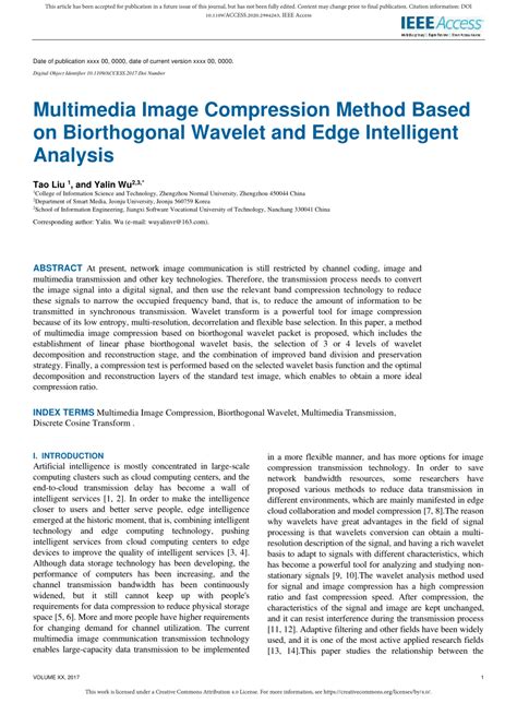 pdf multimedia image compression method based on biorthogonal wavelet and edge intelligent