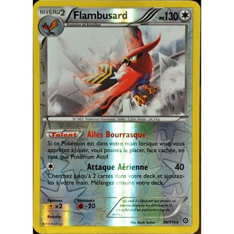 Carte Pokémon 96 114 Flambusard 130 PV REVERSE XY Offensive Vapeur