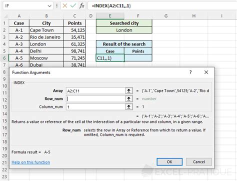 excel functions index match
