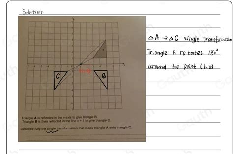 solved t triangle b is then re describe fully the single transformation that maps triangle a