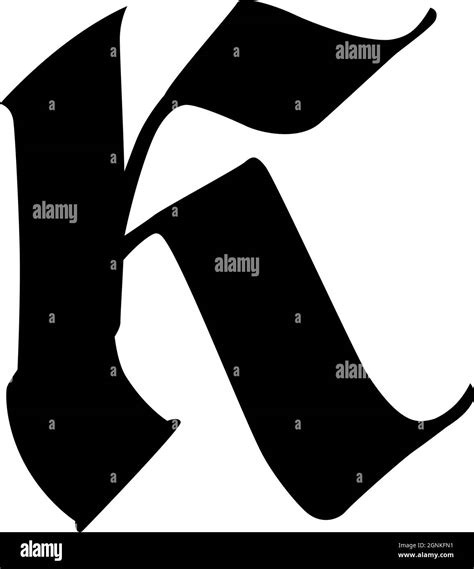 The Letter K In The Gothic Style Vector Alphabet The Symbol Is