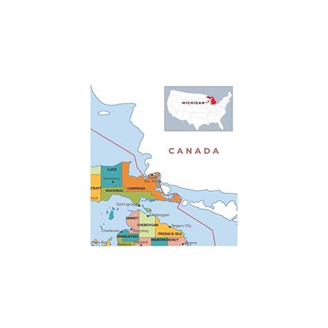 Buy Michigan County Map Laminated 36 W X 40 5 H Online At Lowest