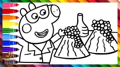Dibuja y Colorea A Peppa Pig Haciendo Un Experimento Científico