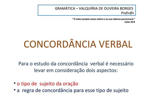Concordância verbal Sujeito simples PPT