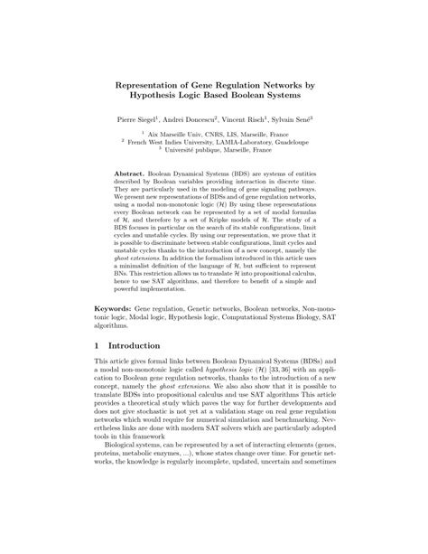 pdf representation of gene regulation networks by hypothesis logic based boolean systems