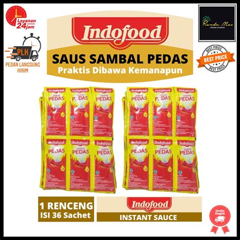 Jual Saus Sambal INDOFOOD Pedas 9gr Kemasan 1 Renceng Isi 36 Sachet