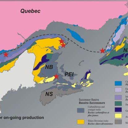 Simplified Geological Map Of Eastern Canada The Paleozoic Basins In