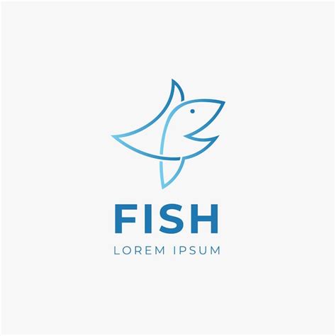 Vektor Fisch Logo Design Premium Vektor