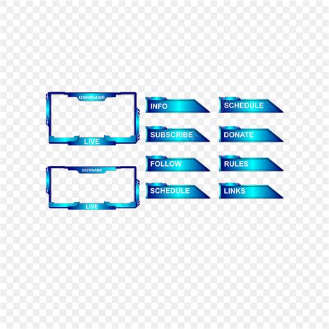 Twitch Overlay Vector Hd Images Unique Blue Twitch Overlays Set Banner