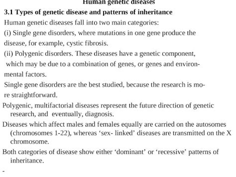 PPT Human Genetic Diseases 3 1 Types Of Genetic Disease And Patterns