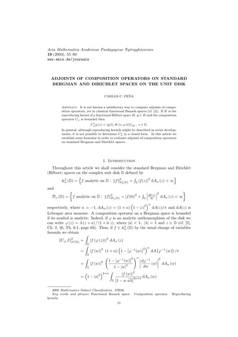 pdf adjoints of composition operators on standard bergman and dirichlet spaces on the unit disk