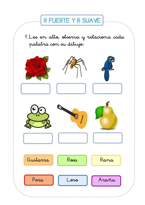 Ejercicio De R Suave Y R Fuerte Palabras Con Ll Cuadro De Texto