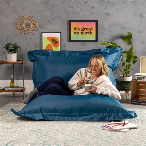 Pouf géant XXL Veeva Bazaar Bag 180cm x 140cm Bleu Sarcelle