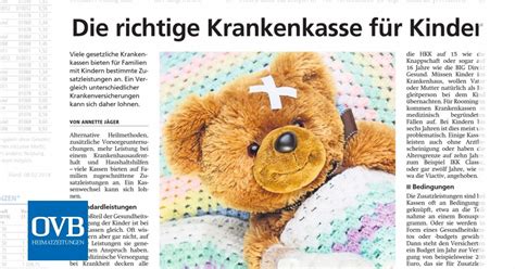 richtige Krankenkasse für Kinder OVB Heimatzeitungen