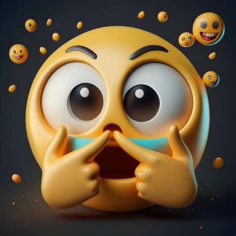 Carinha sorridente emoji 3d expressão feliz em fundo gradiente